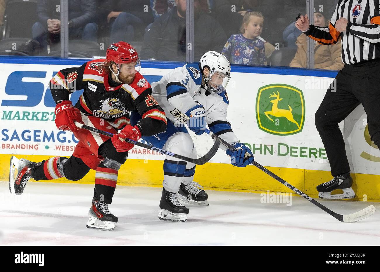 Loveland, Colorado, USA. 15th Dec, 2024. Eagles F JAKE WISE skates up ...