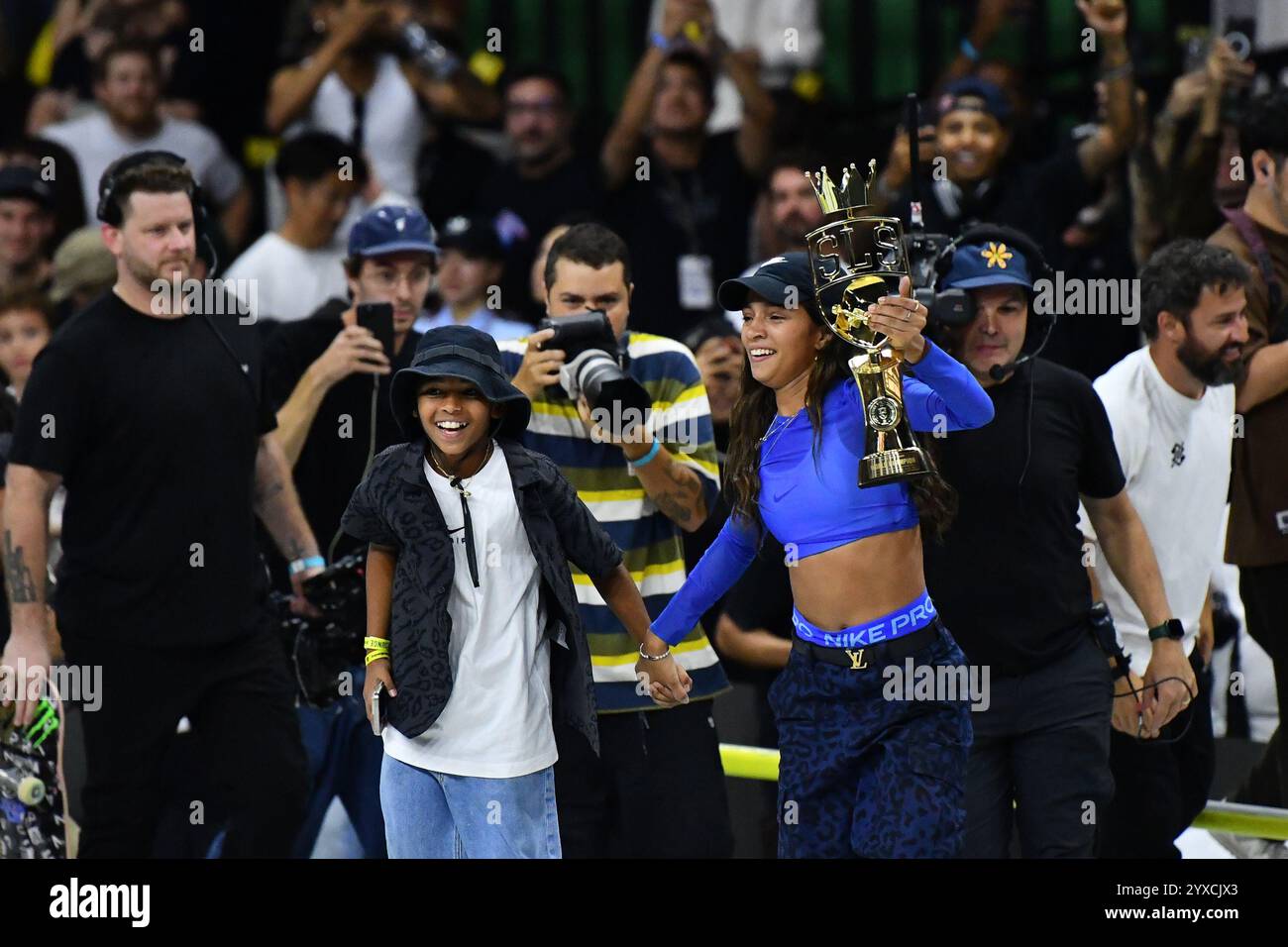 SAO PAULO, Brazil. , . SLS Super Crown World Championship women's finals at Ginasio do ...