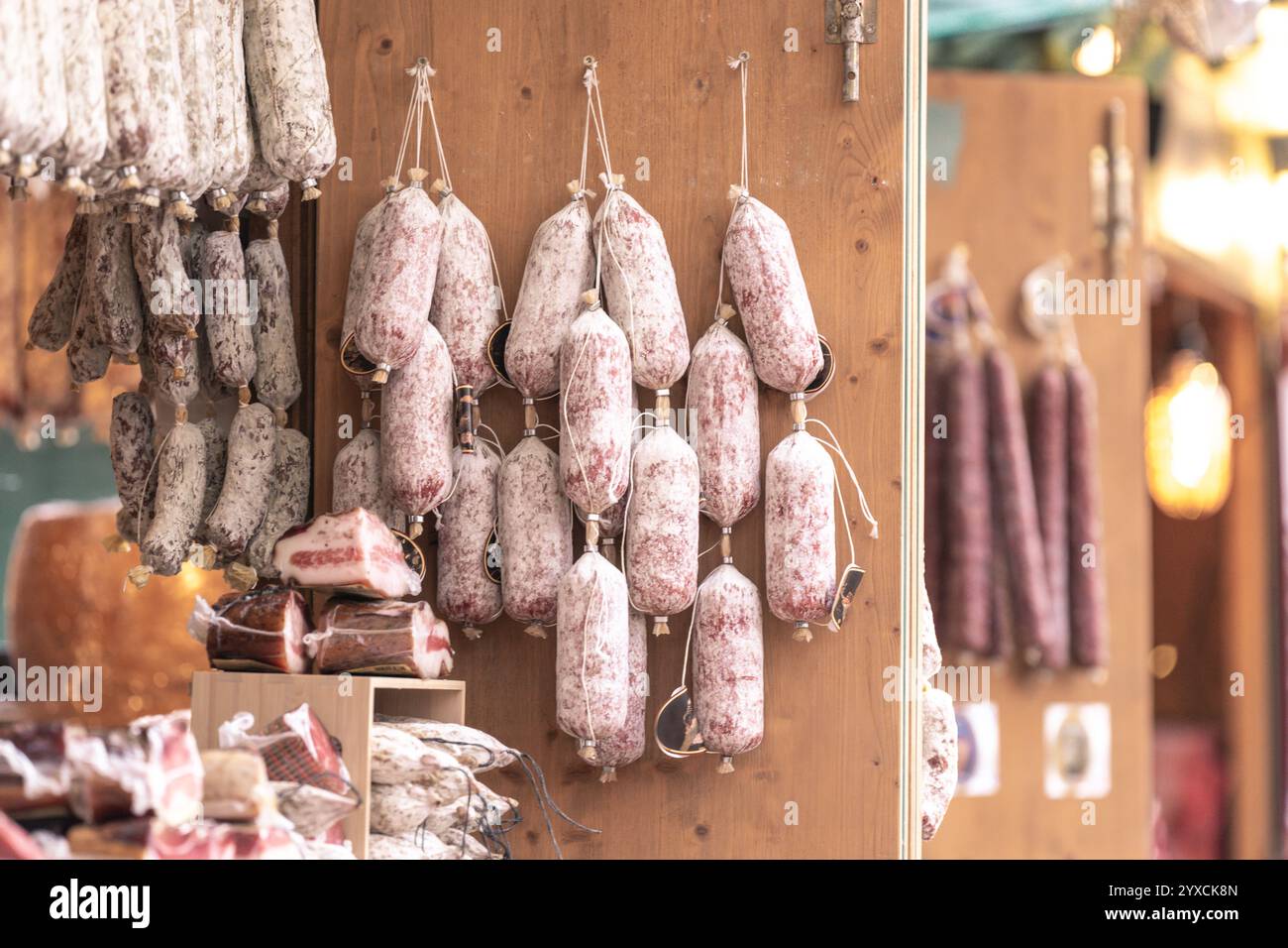 Salzburg, Austria - November 29, 2024: Game meat (salami and sausage ...
