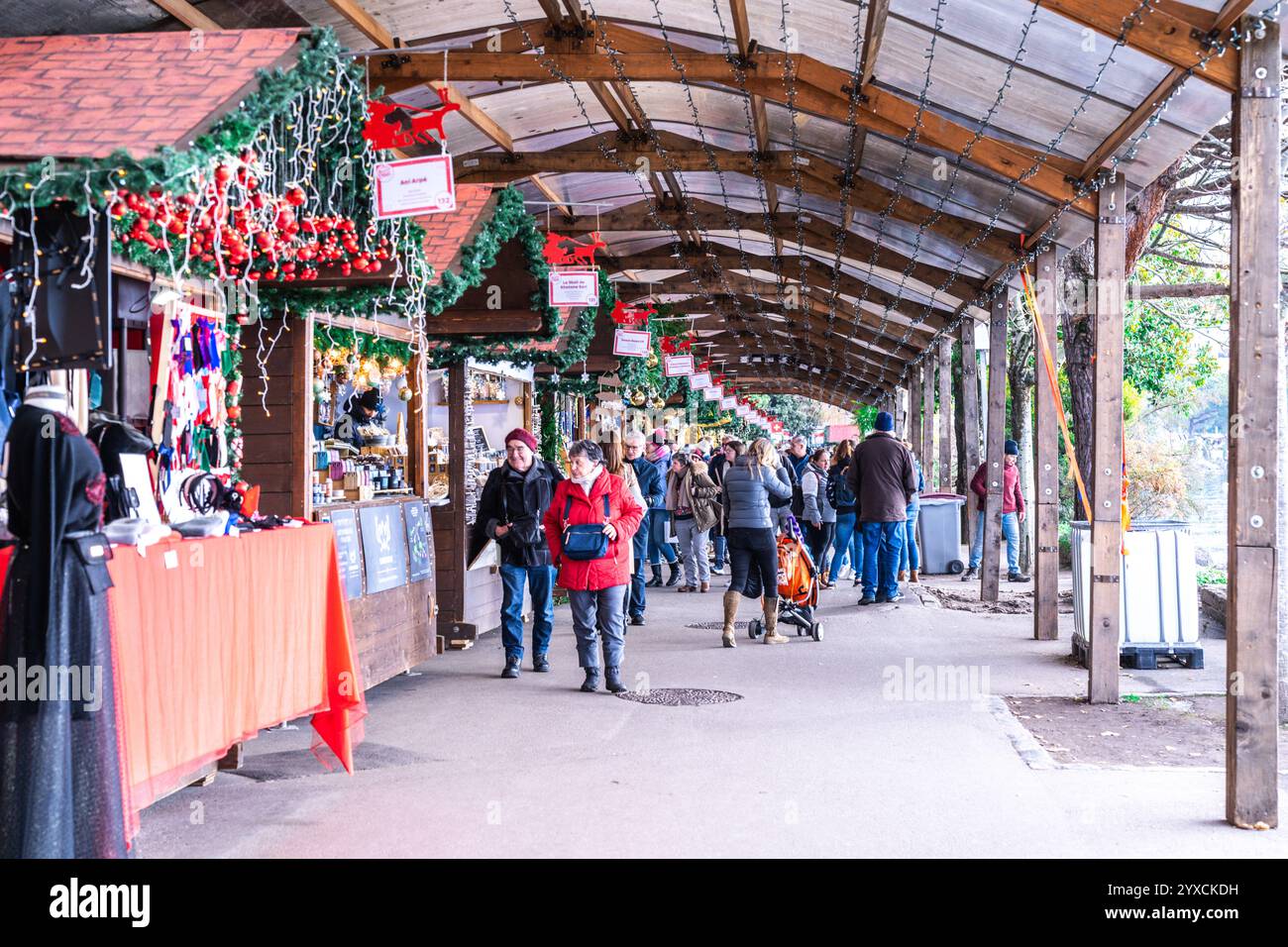 Montreux, Switzerland - December 11, 2024: Booths and stalls at the ...