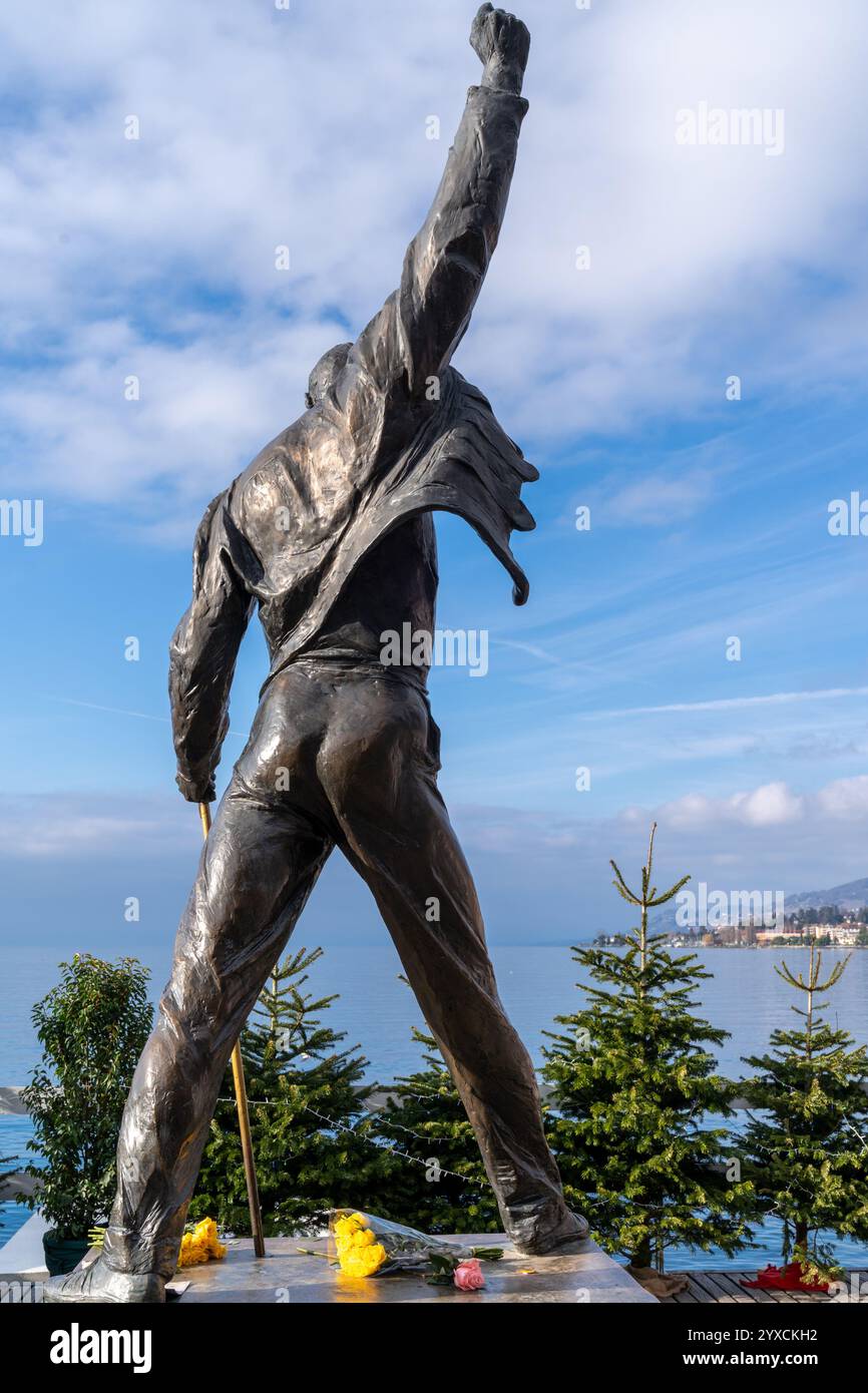 Montreux, Switzerland - December 11, 2024: Famous statue of Freddie ...