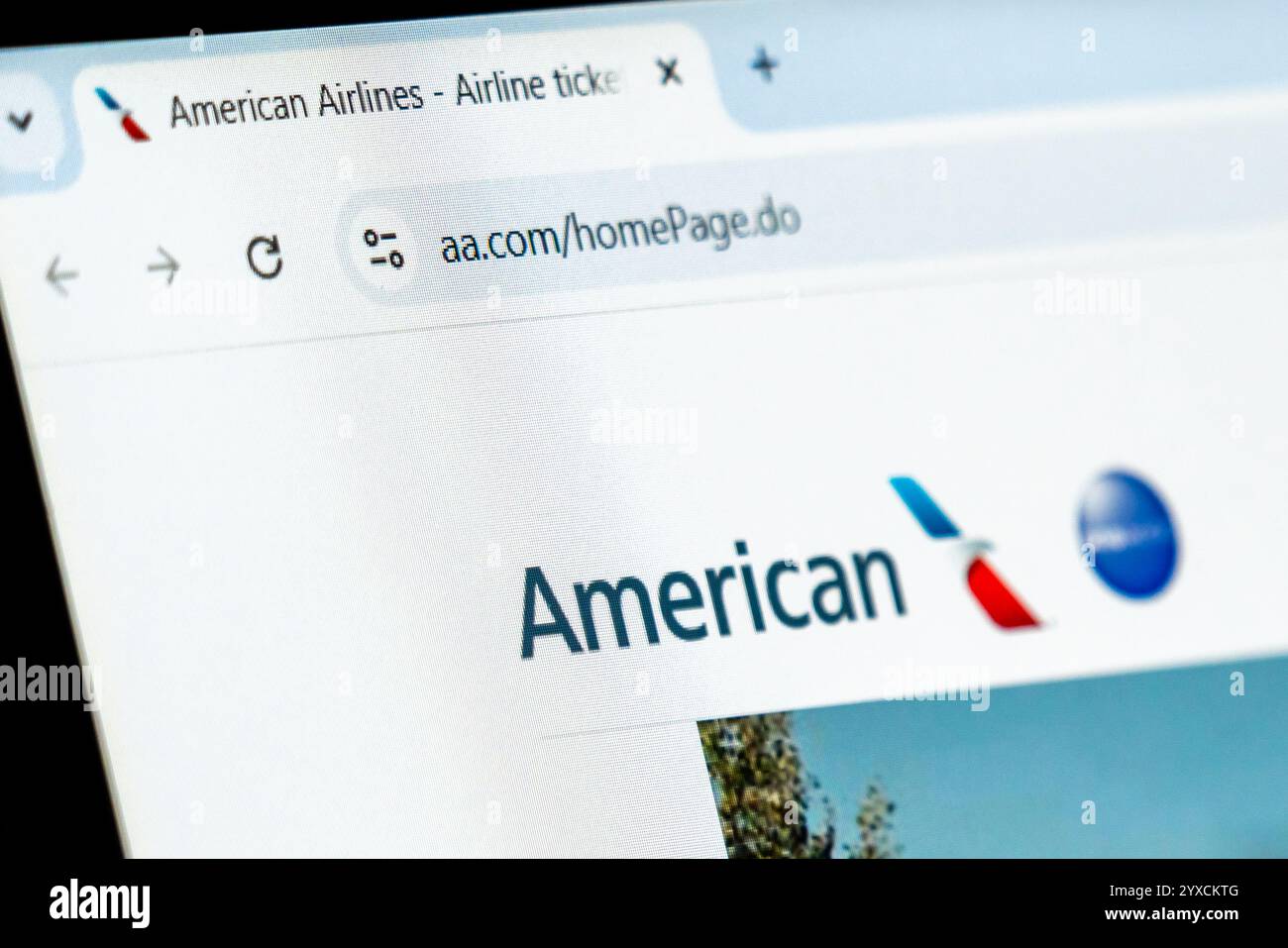 New York, USA - December 15, 2024: American Airlines website homepage ...