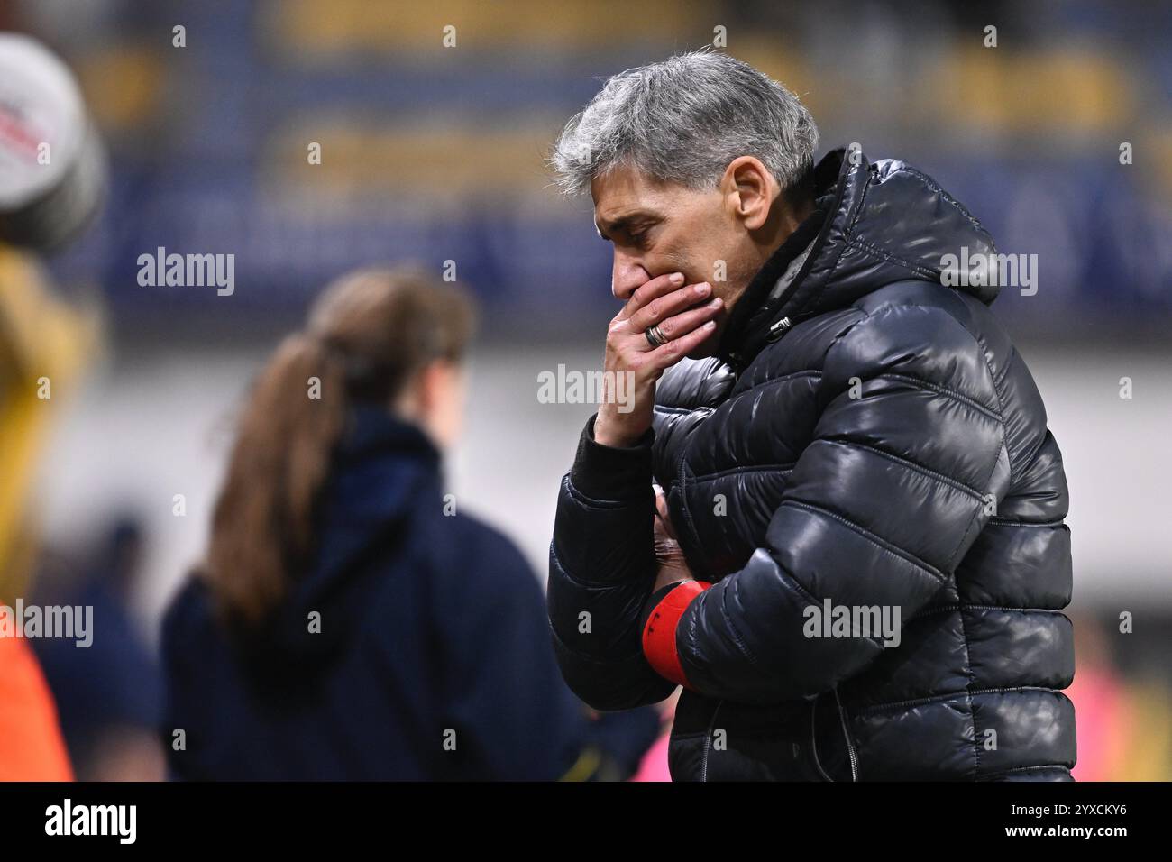 Sint Truiden, Belgium. 15th Dec, 2024. STVV's head coach Felice Mazzu ...