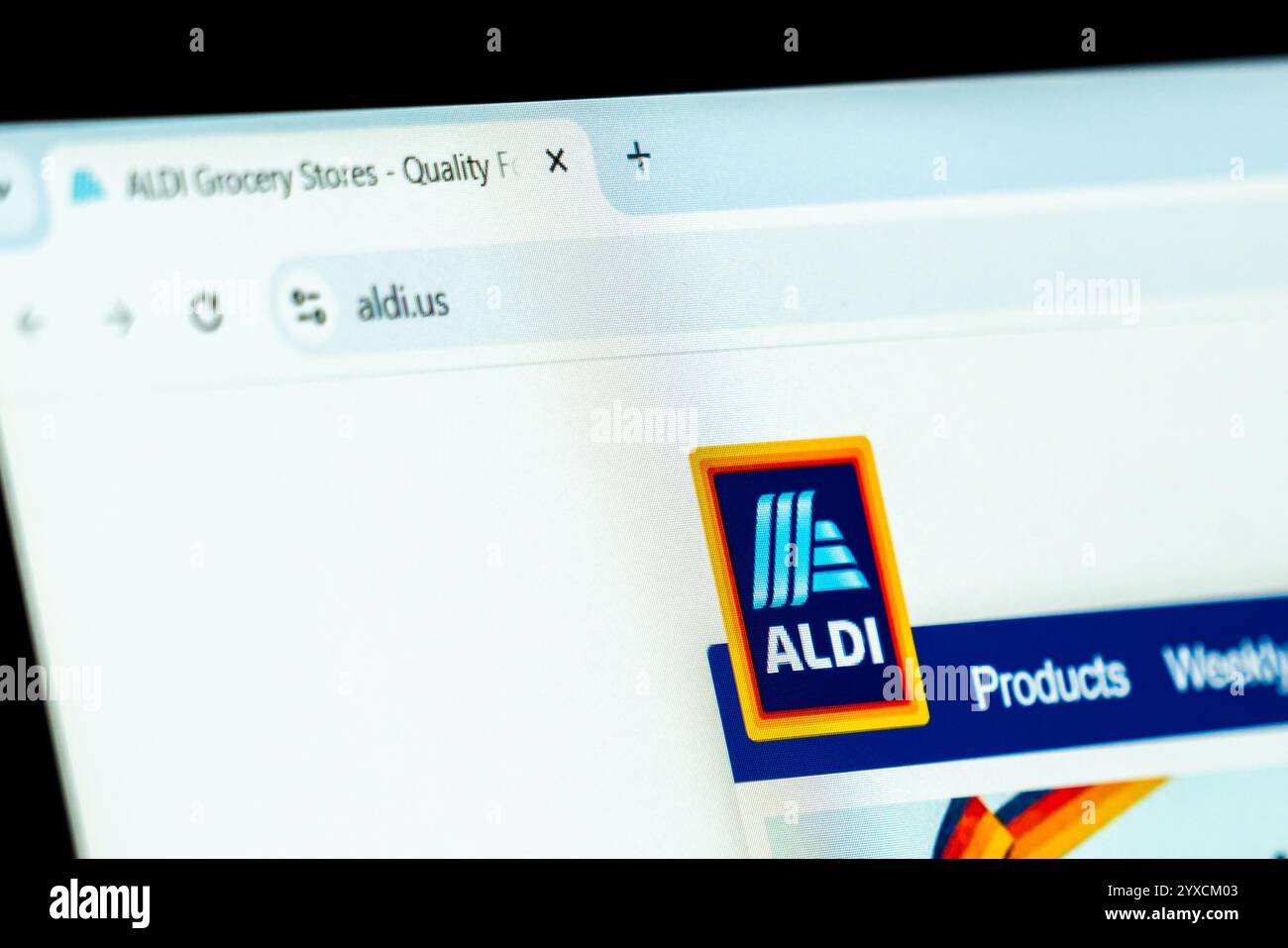 New York, USA - December 15, 2024: Aldi website homepage displayed on ...