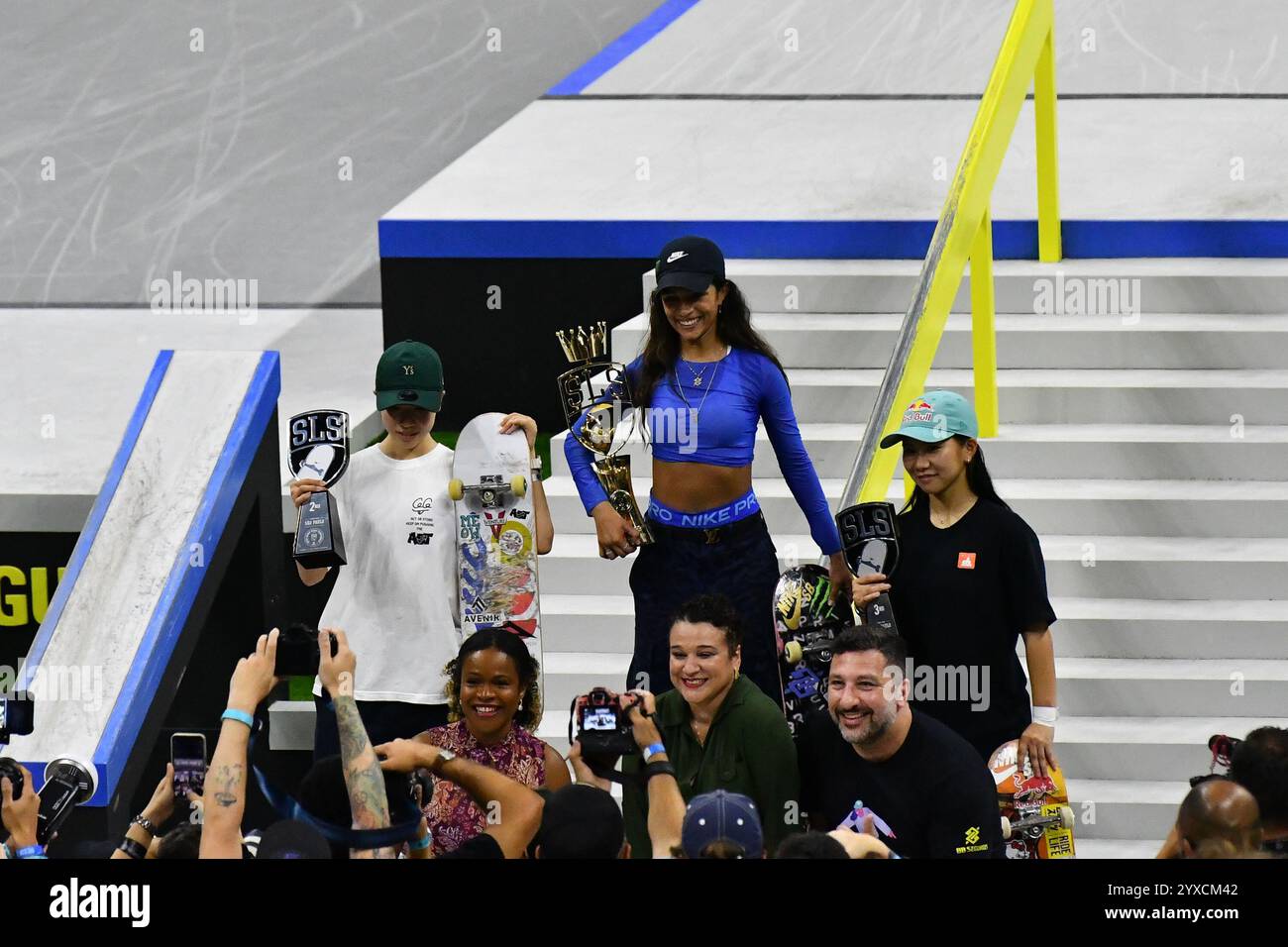 SAO PAULO, Brazil. , . SLS Super Crown World Championship women's finals at Ginasio do ...