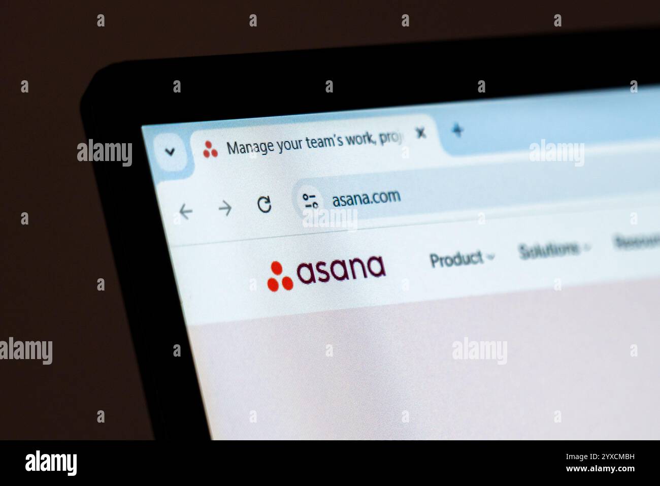 New York, USA - December 15, 2024: Asana website homepage displayed on ...