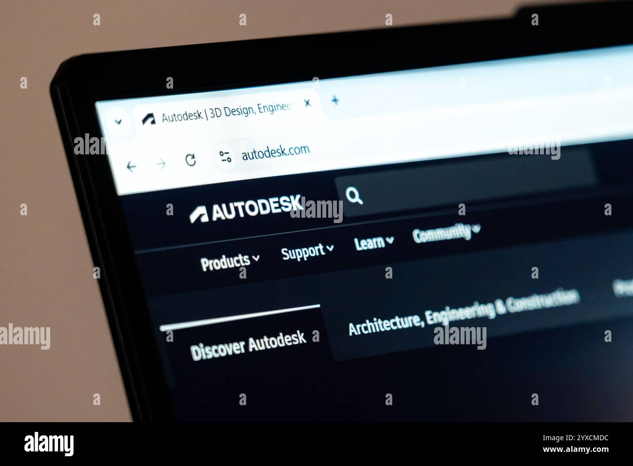 New York, USA - December 15, 2024: Autodesk website homepage displayed ...