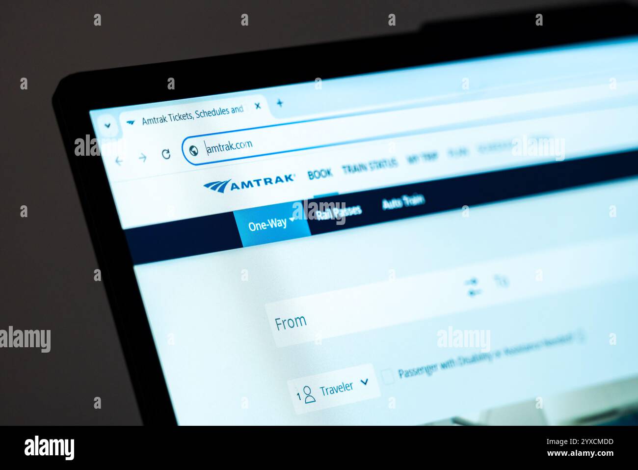 New York, USA - December 15, 2024: Amtrak website homepage displayed on ...
