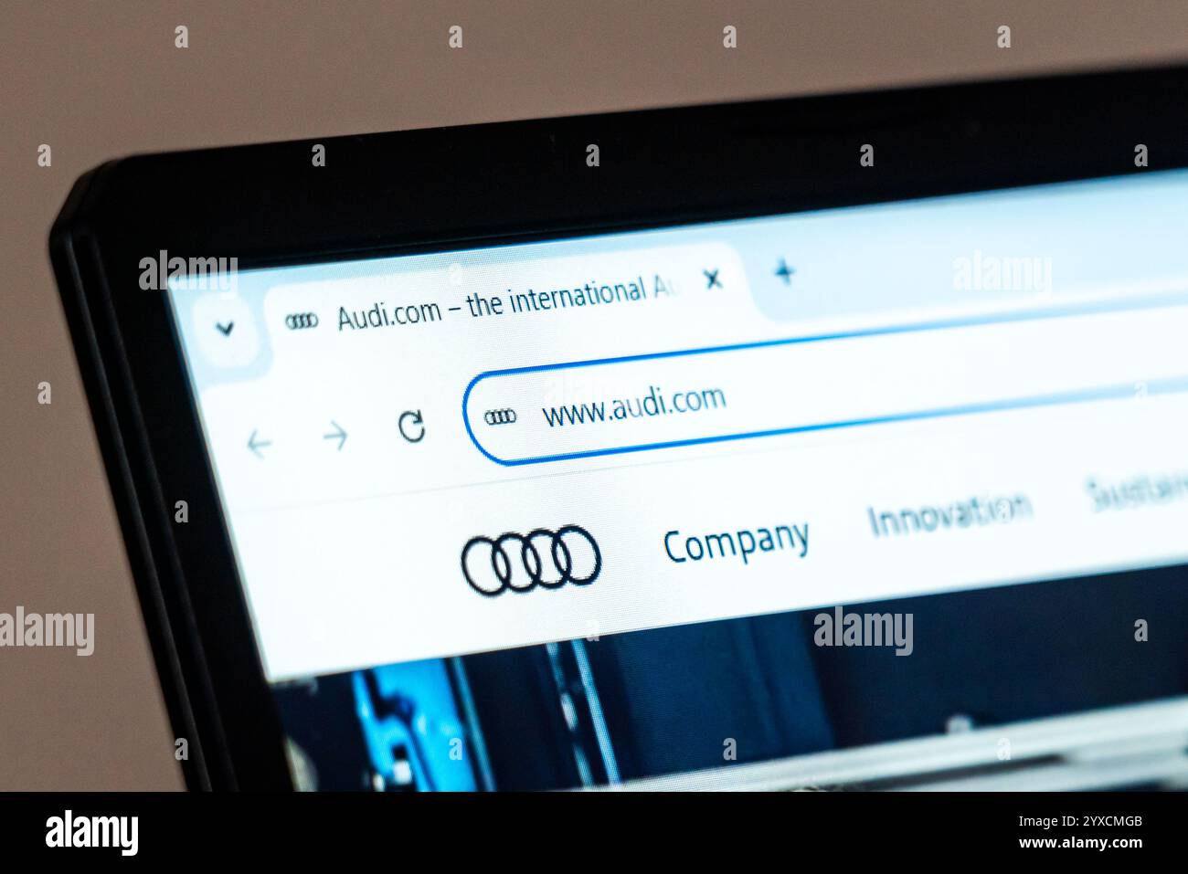 New York, USA - December 15, 2024: Audi website homepage displayed on ...