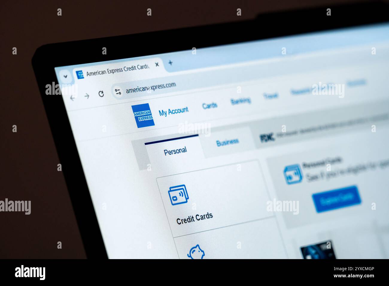 New York, USA - December 15, 2024: American Express website homepage ...