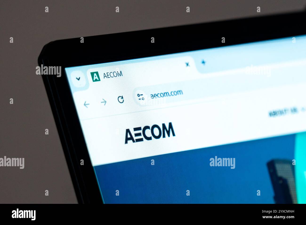 New York, USA - December 15, 2024: AECOM website homepage displayed on ...