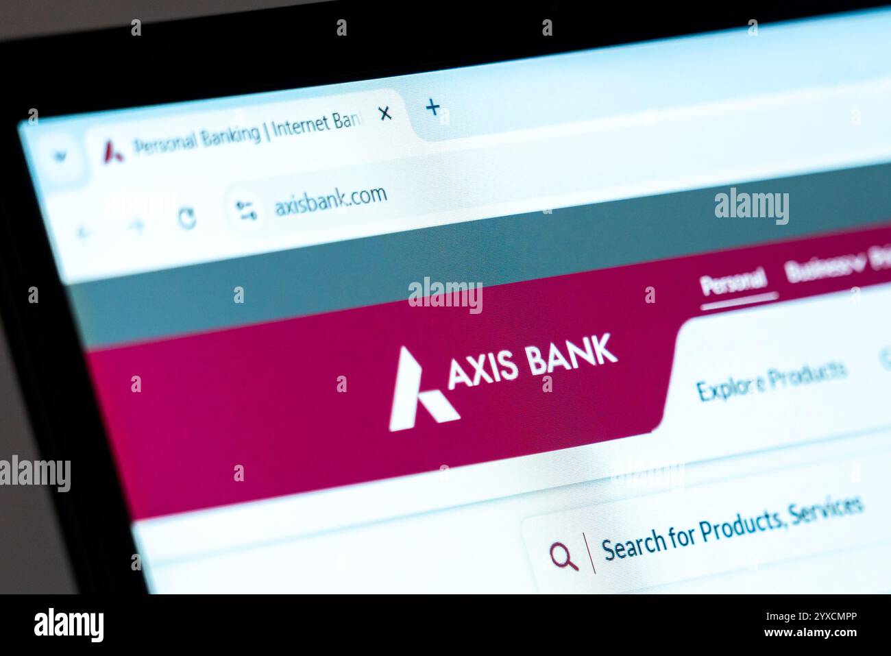 New York, USA - December 15, 2024: Axis Bank website homepage displayed ...