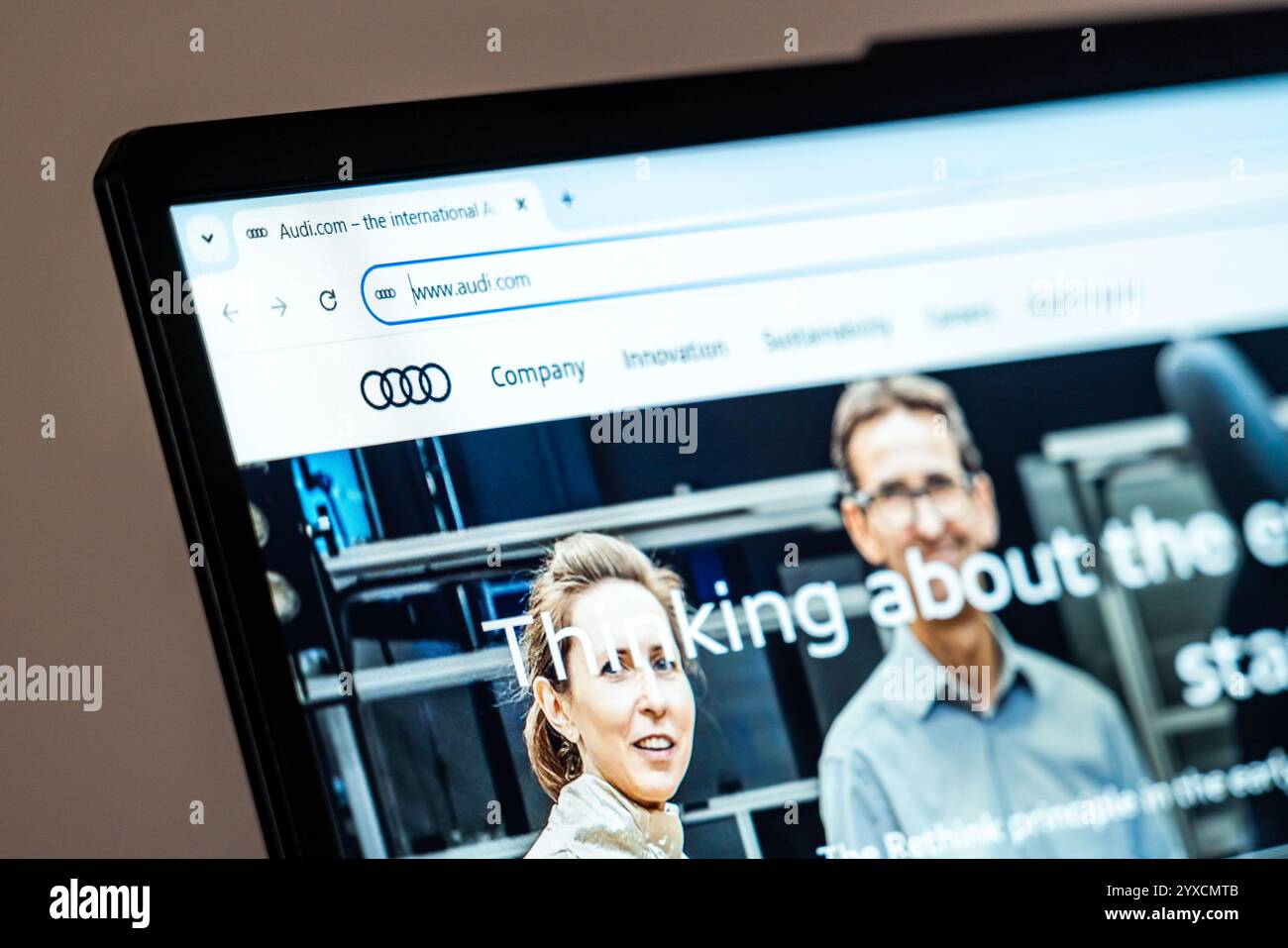 New York, USA - December 15, 2024: Audi website homepage displayed on ...