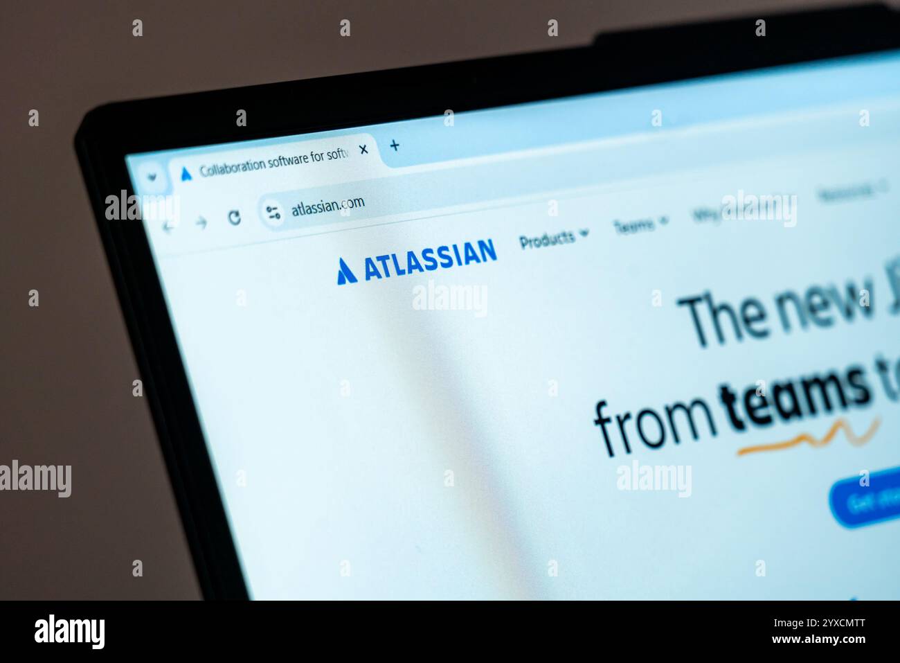 New York, USA - December 15, 2024: Atlassian website homepage displayed ...