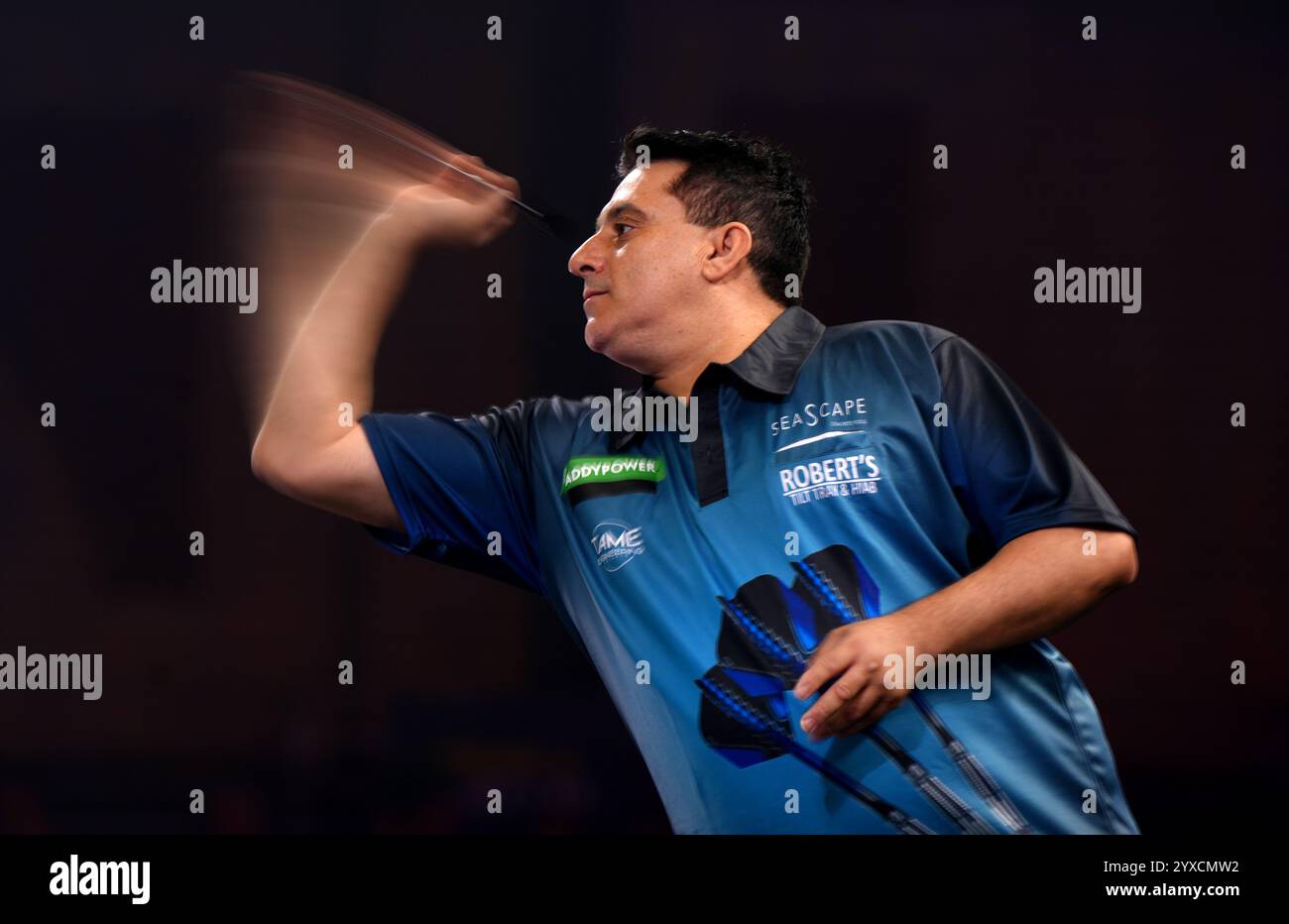 Joe Comito during his first round match against Thibault Tricole on day ...
