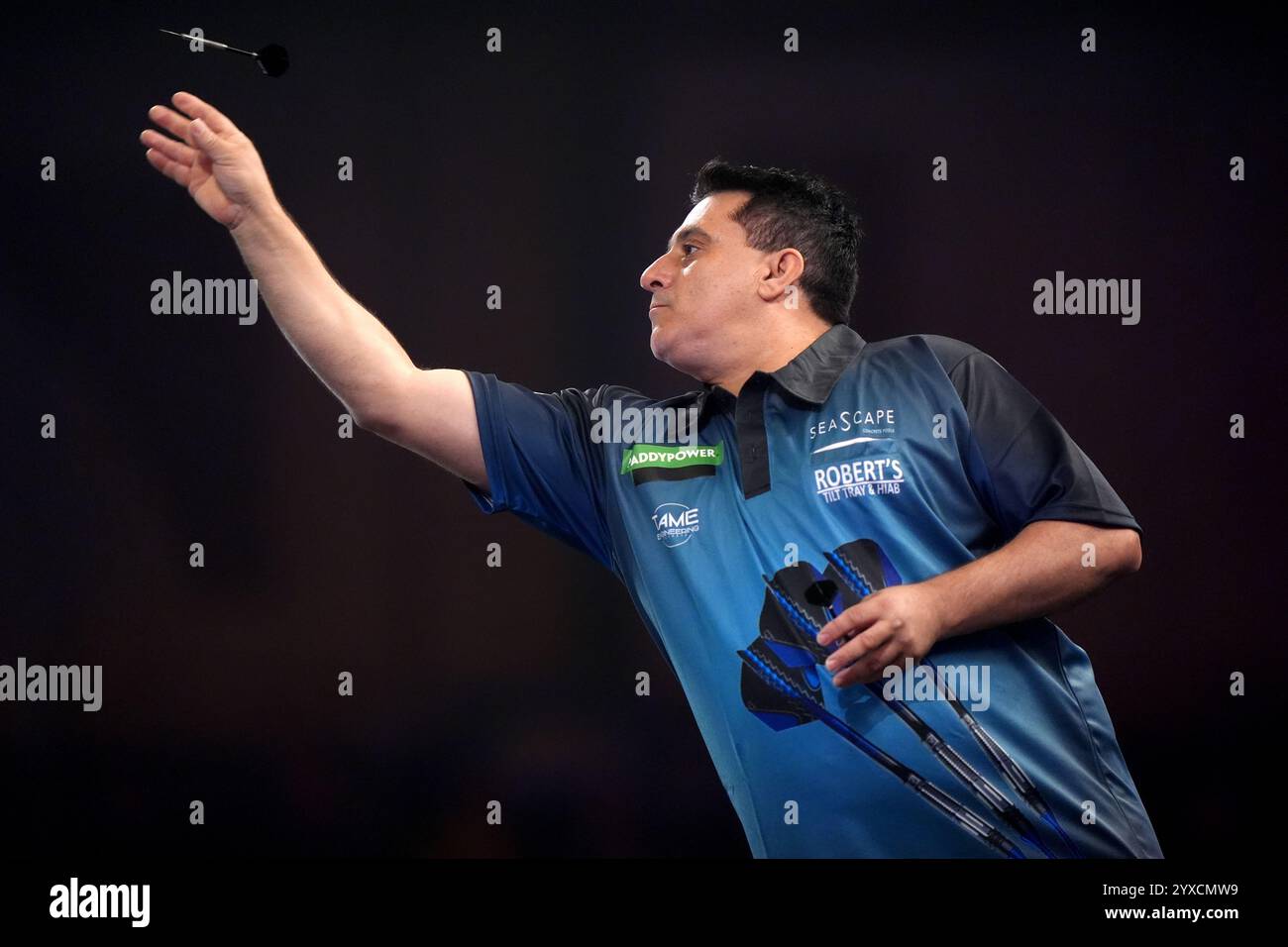 Joe Comito during his first round match against Thibault Tricole on day ...