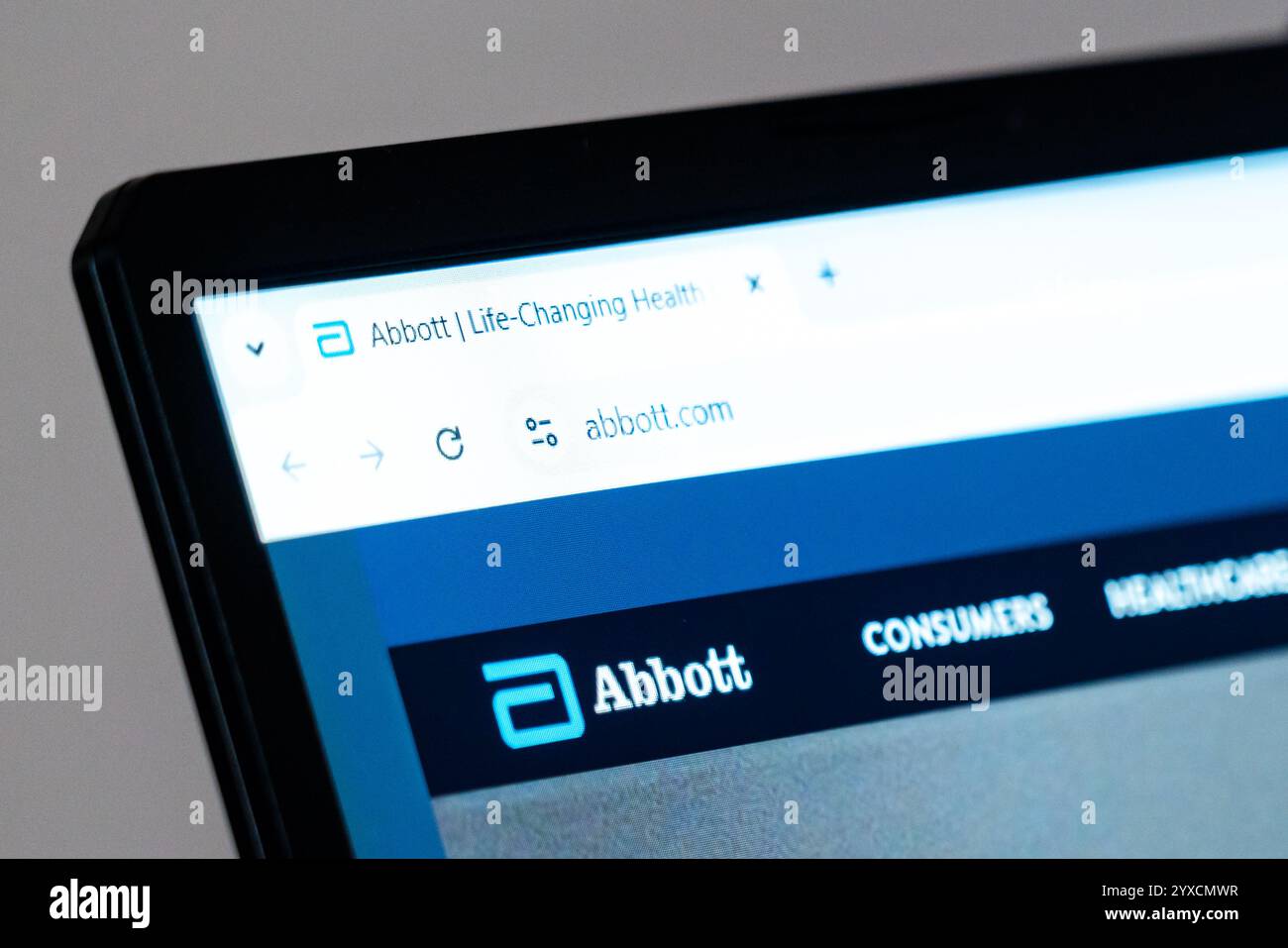 New York, USA - December 15, 2024: Abbott website homepage displayed on ...