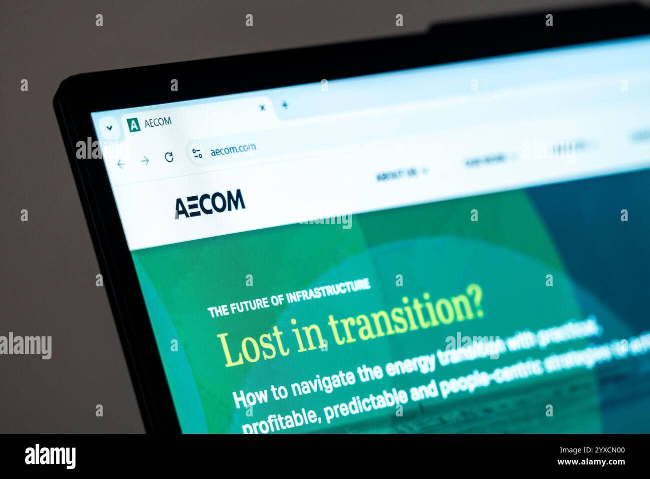 New York, USA - December 15, 2024: AECOM official website homepage ...