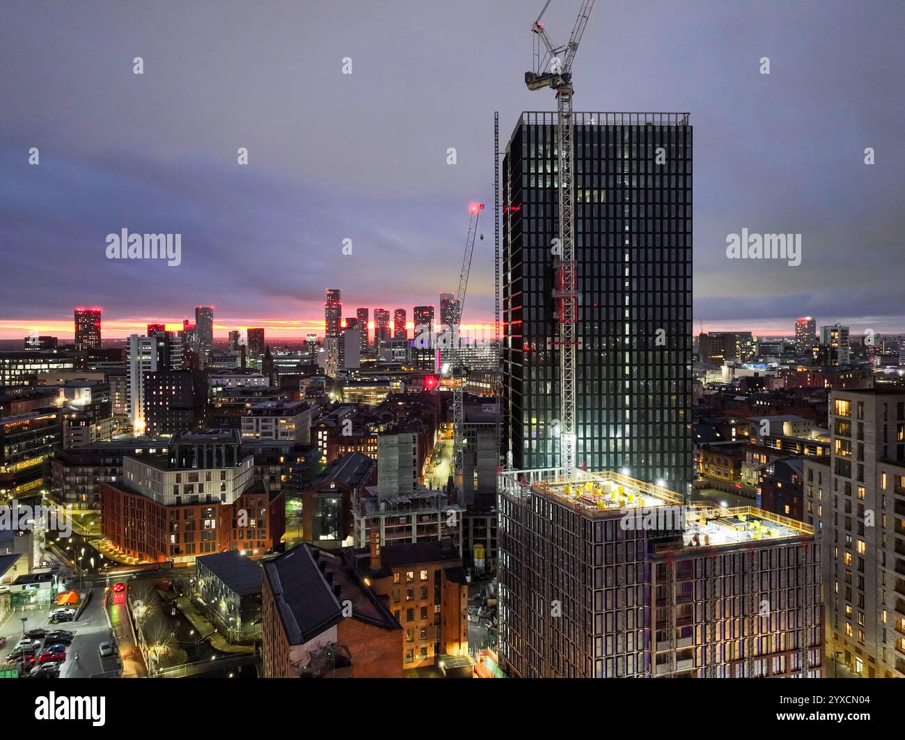 Aerial view of Northern Quarter and Ancoats area in the city of ...