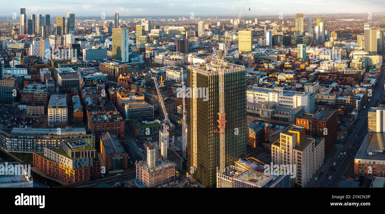 Panoramic aerial view of Northern Quarter and Ancoats area in the city ...