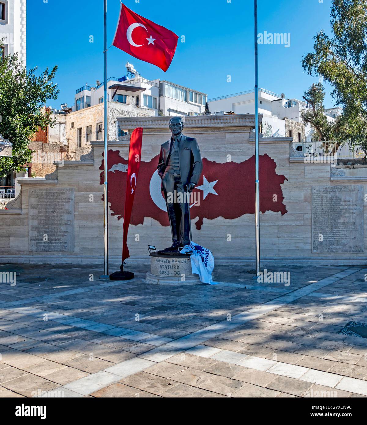 A statue of Ataturk, the founder of the modern Turkish State in Bodrum ...