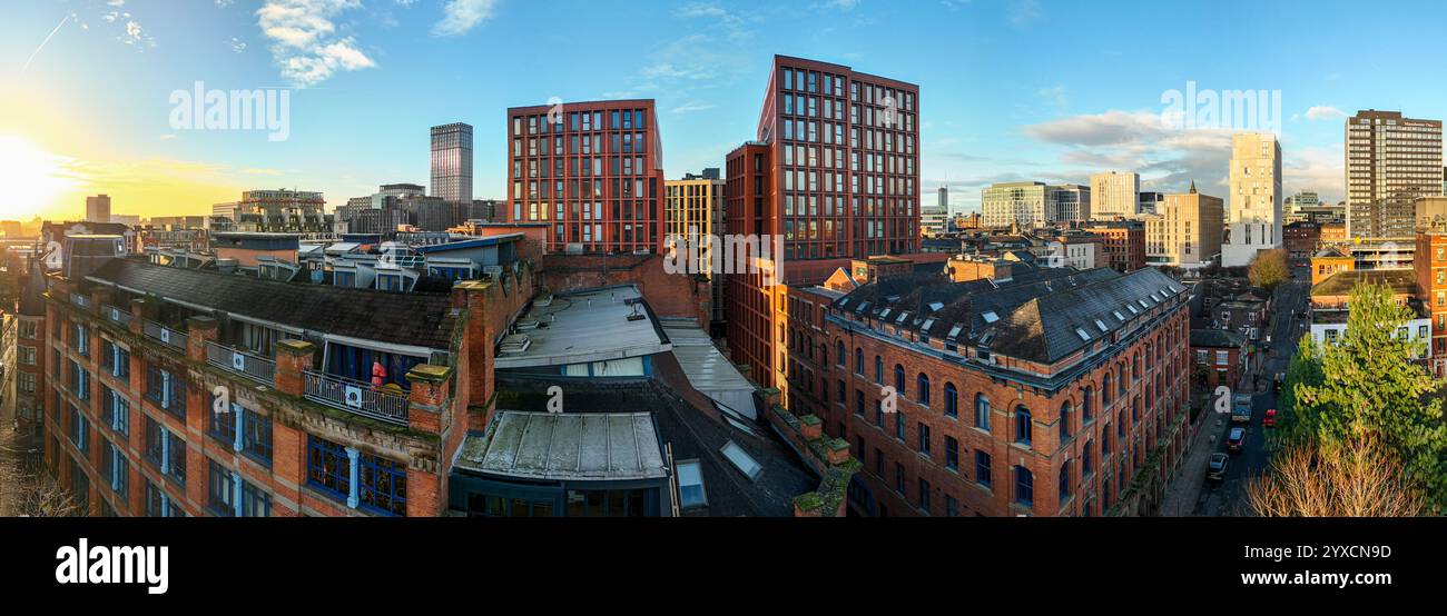 Panoramic aerial image of Manchester downtown city skyline Stock Photo ...