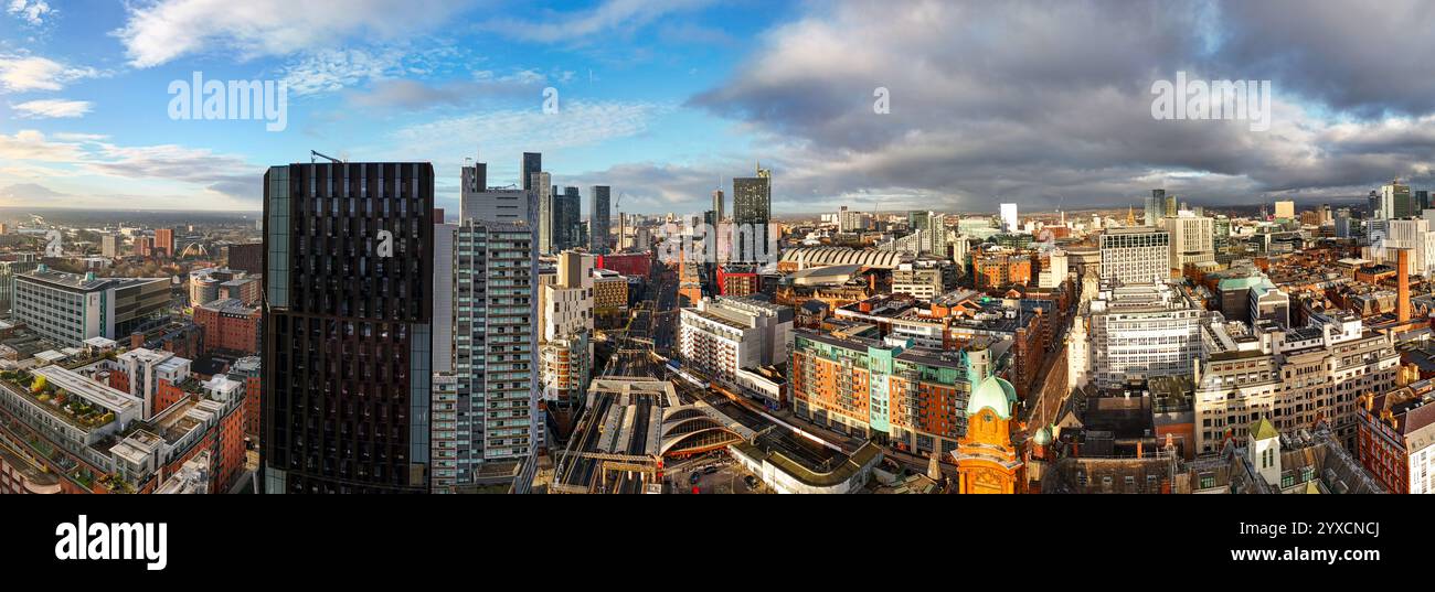 Aerial image of Manchester cityscape over Oxford Rd and Oxford Train station Stock Photo - Alamy
