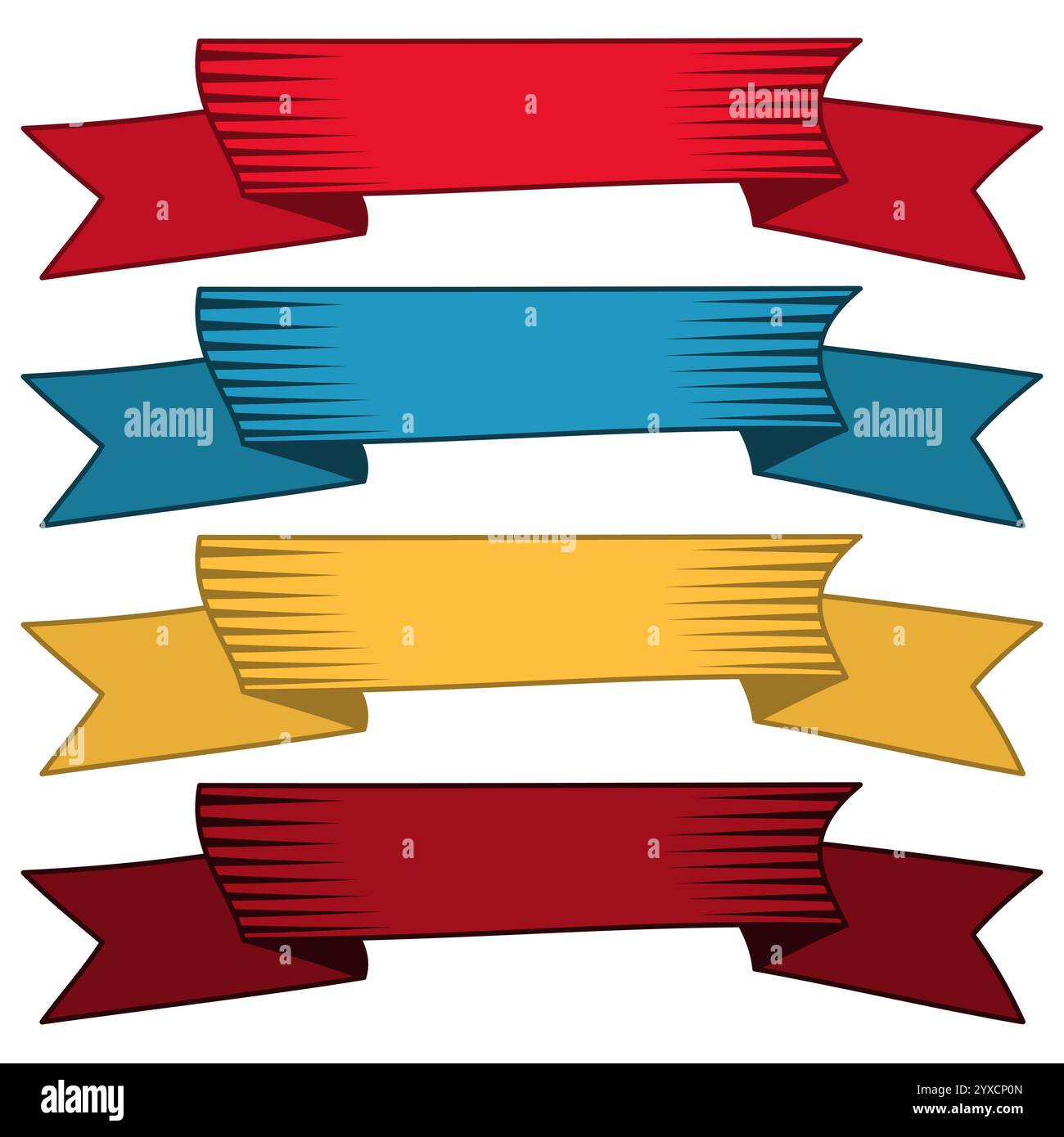 Set of four multicolor ribbons and banners for web design. Great design ...