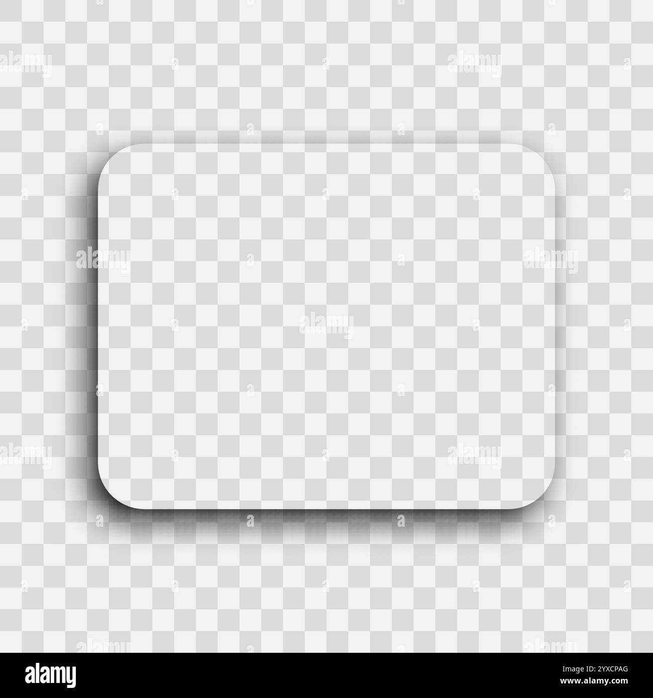 Dark transparent realistic shadow. Rounded rectangle shadow isolated on ...