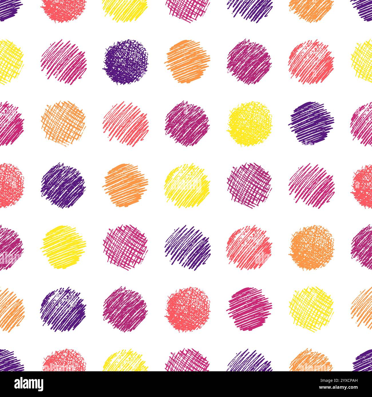 Seamless pattern with hand drawn black circle scribble smear. Abstract ...