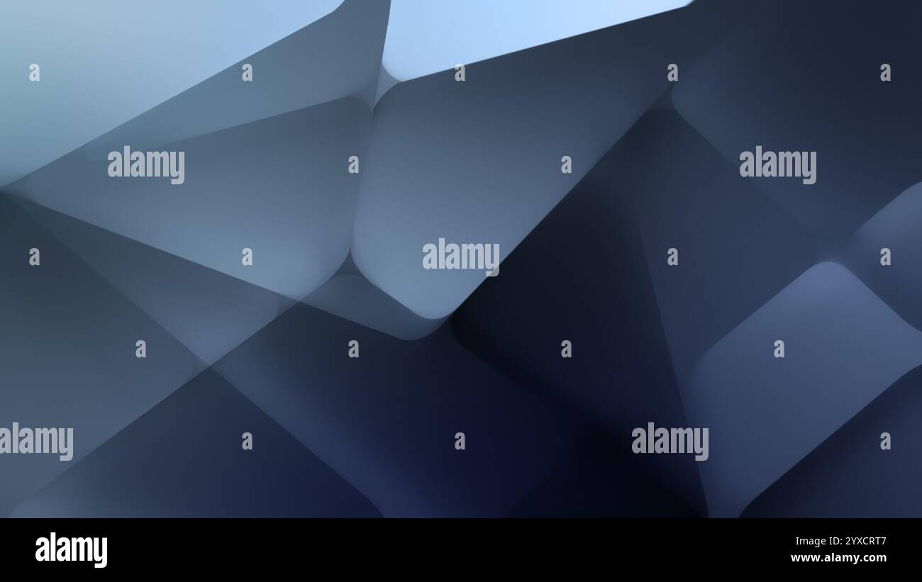 Abstract background of rounded geometric shapes in blue hues. High resolution full frame modern ...