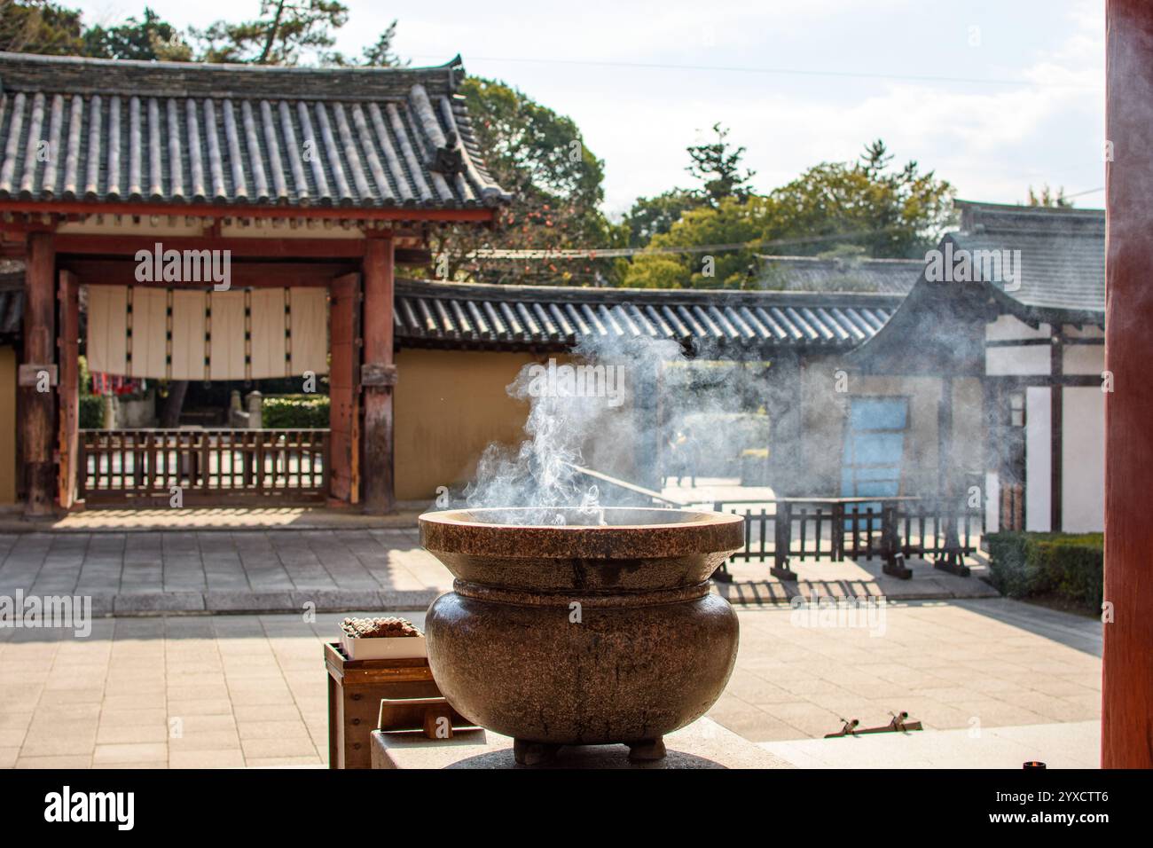 Incense burning in Yakushi-ji temple, one of the most famous ancient ...