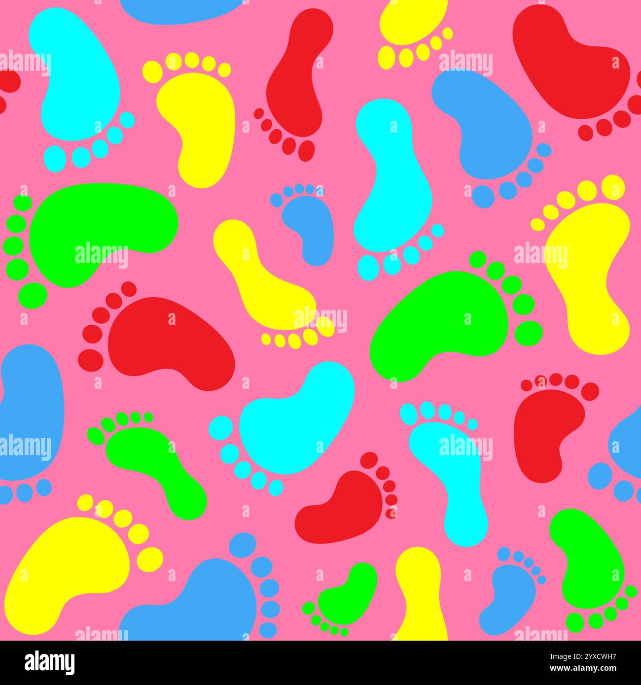 Seamless pattern with human footprints. People feet symbol vector ...