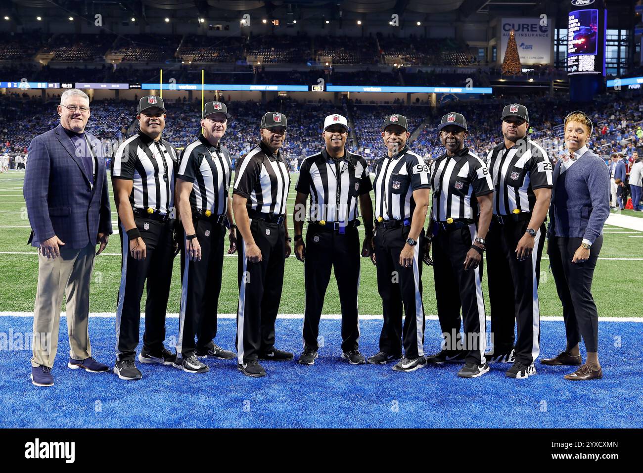 Replay official Kevin Stine, from left, poses for an NFL officials ...