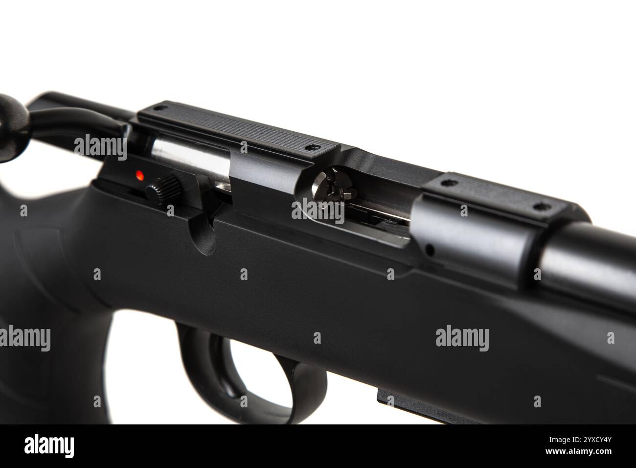 Small-bore bolt rifle in a plastic stock of .22lr. Small rifled weapon ...