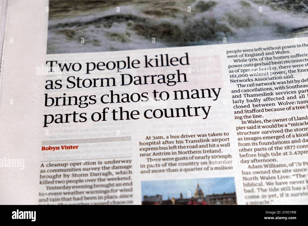 'Two people killed as Storm Darragh brings chaos to many parts of the ...