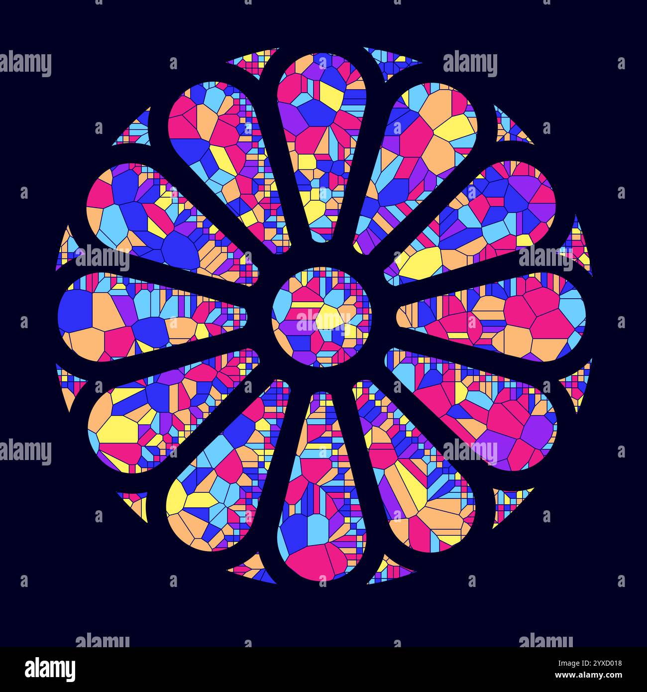 Stained glass rosette vector illustration Stock Vector Image & Art - Alamy