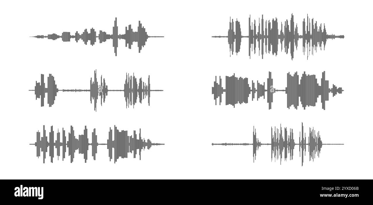 Audio waveform, music wave vector elements Stock Vector Image & Art - Alamy