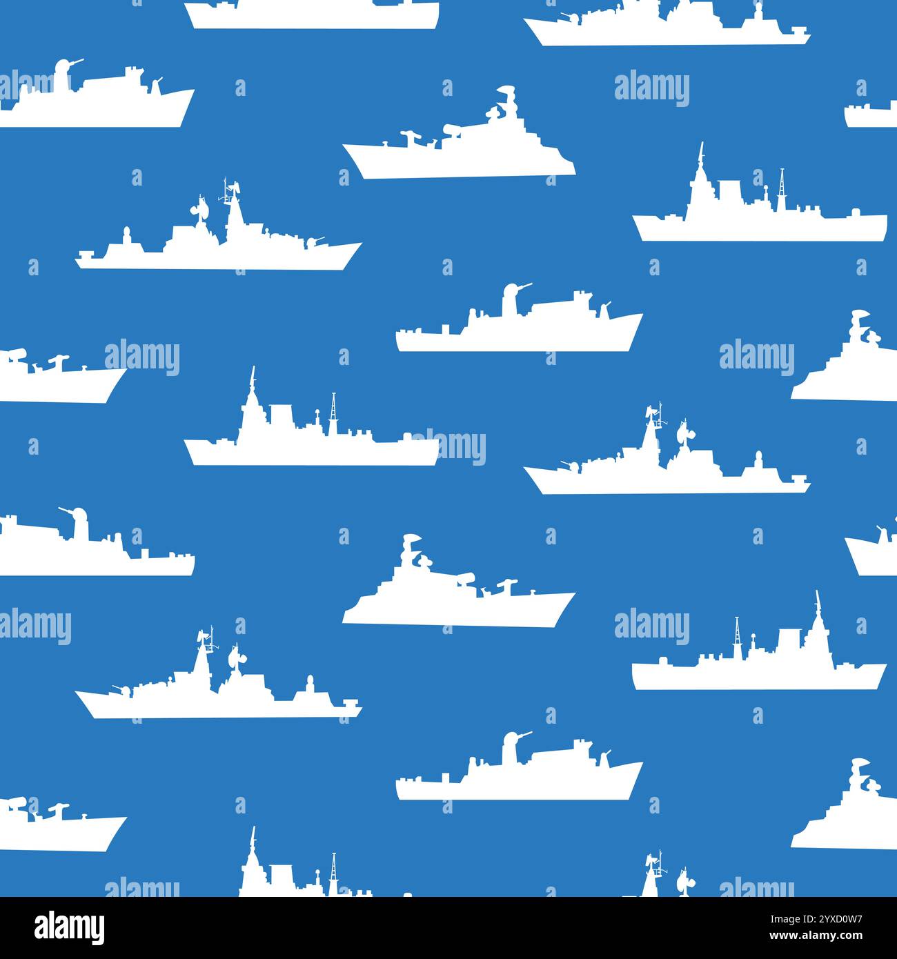Navy ships, fleet naval cutters vector seamless pattern. Sea repeat ...