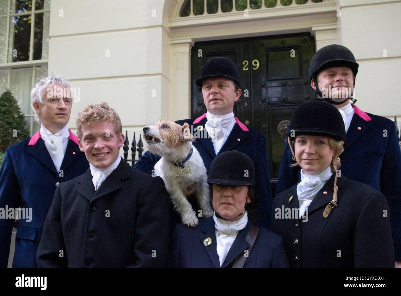 Members of the Connaught Square Squirrel Hunt line up for a photograph ...