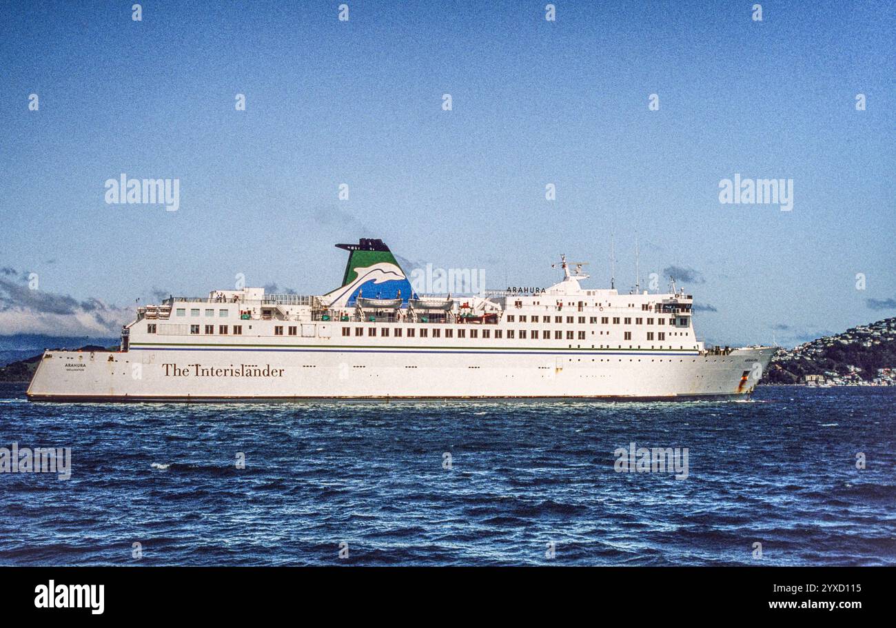 The Interislander ferry arriving at Wellington, New Zealand North ...