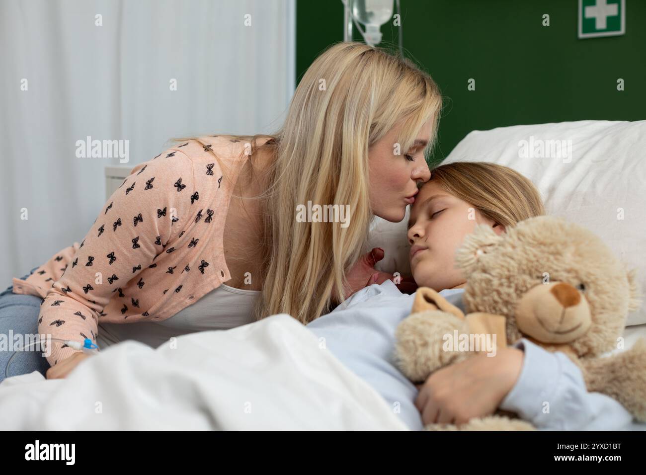 A Heartfelt and Tender Moment Shared Between a Caring Mother and Her ...