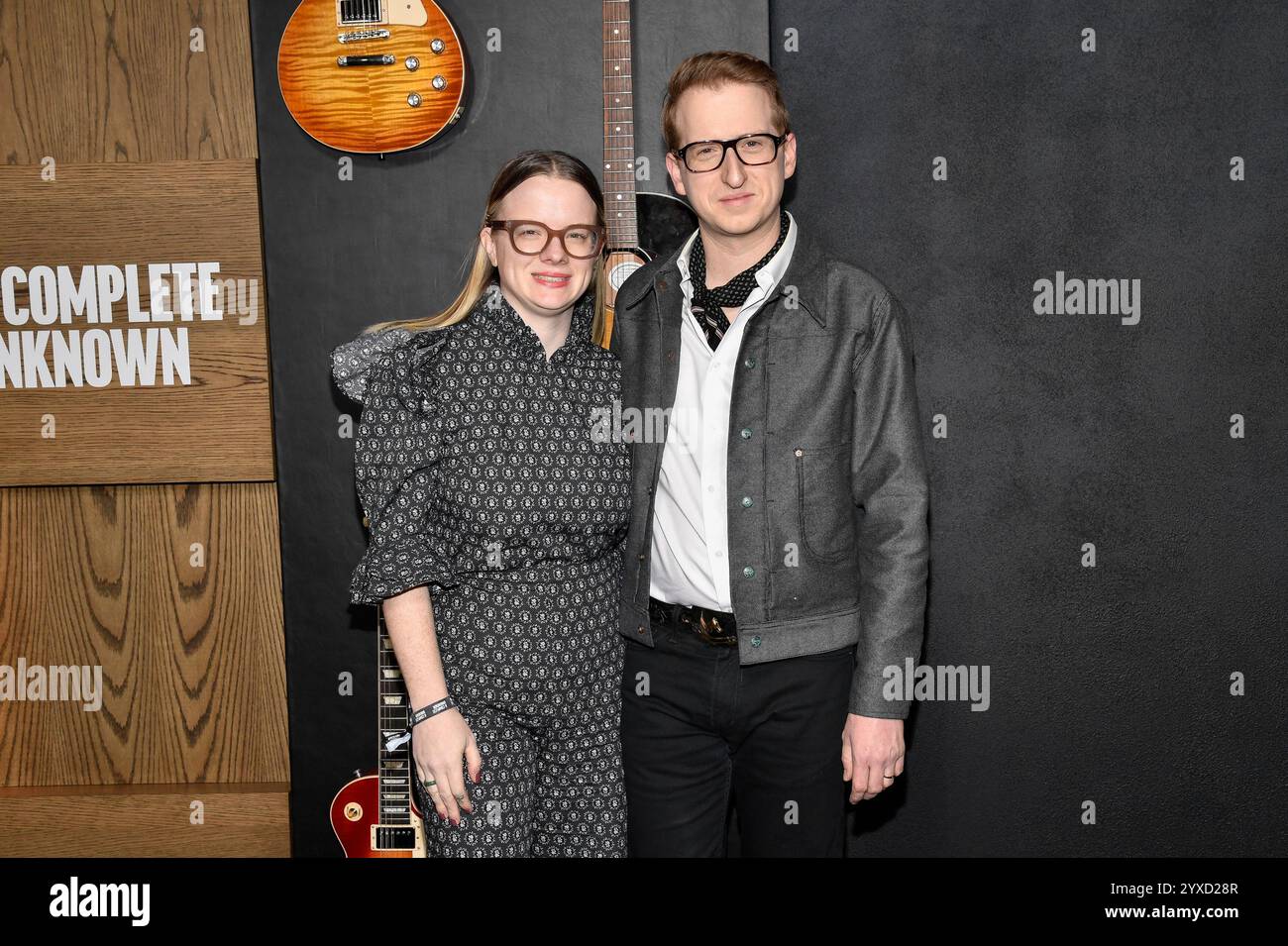James Austin Johnson, right, and Rebekah Lain attend the premiere of "A ...