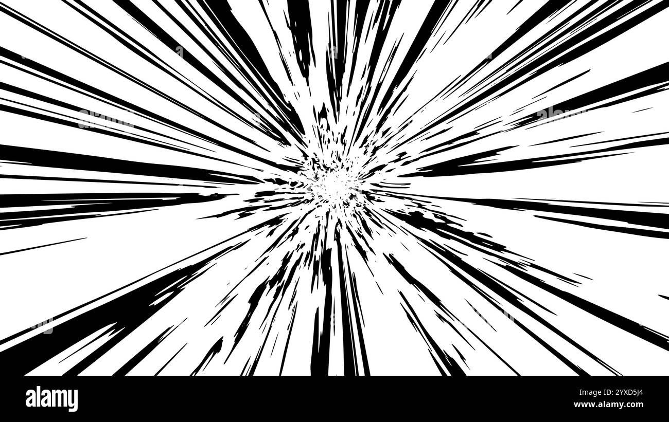 Speed burst background. Manga comic effect. Black speed lines on white ...
