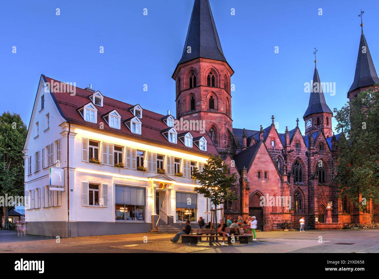 Collegiate Church Stiftskirche in downtown Kaiserslautern, Germany at ...