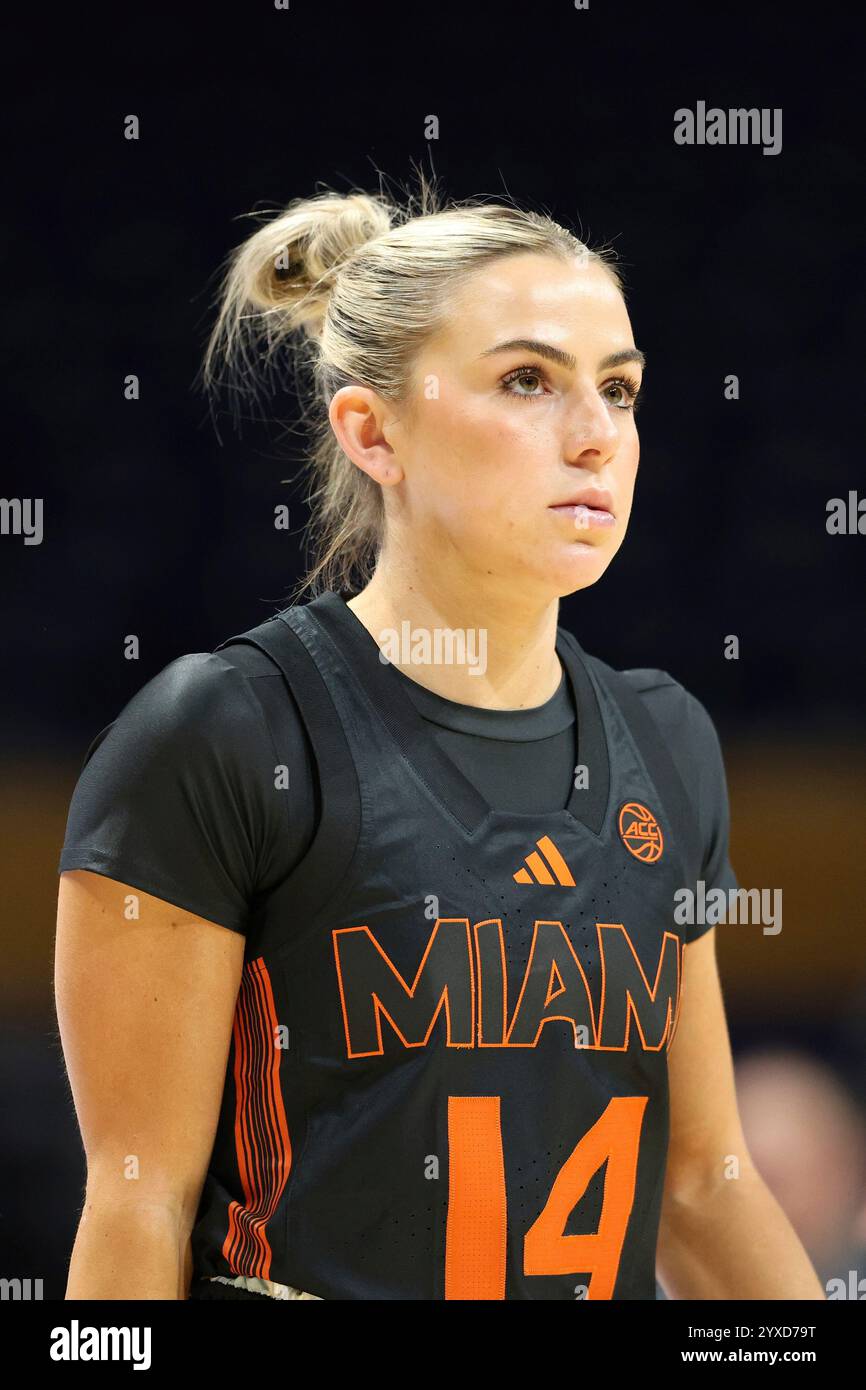 Miami's Haley Cavinder (14) in action against Pittsburgh during an NCAA ...