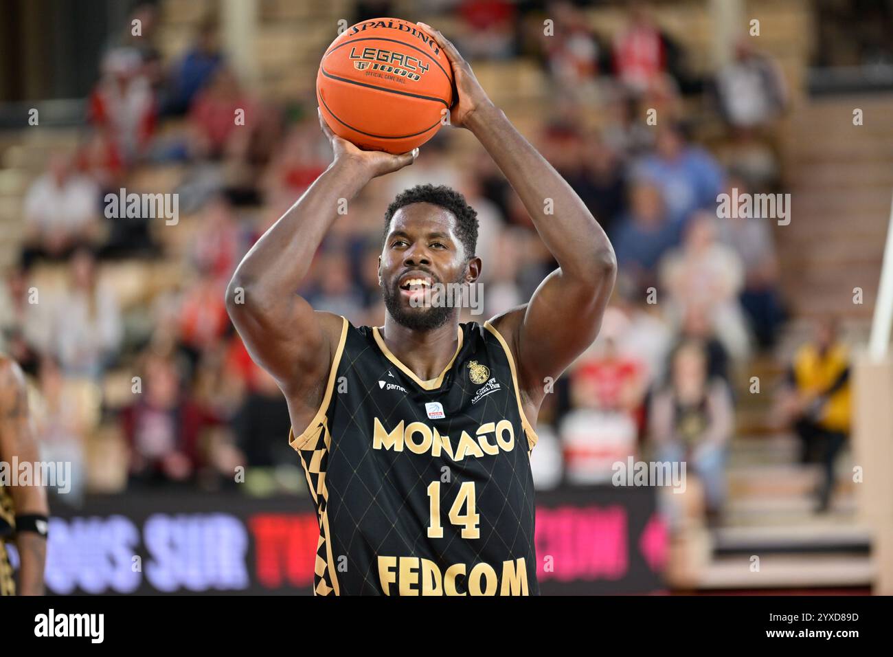 As Monaco player #14 Mam Jaiteh seen in action during the Betclic Elite ...