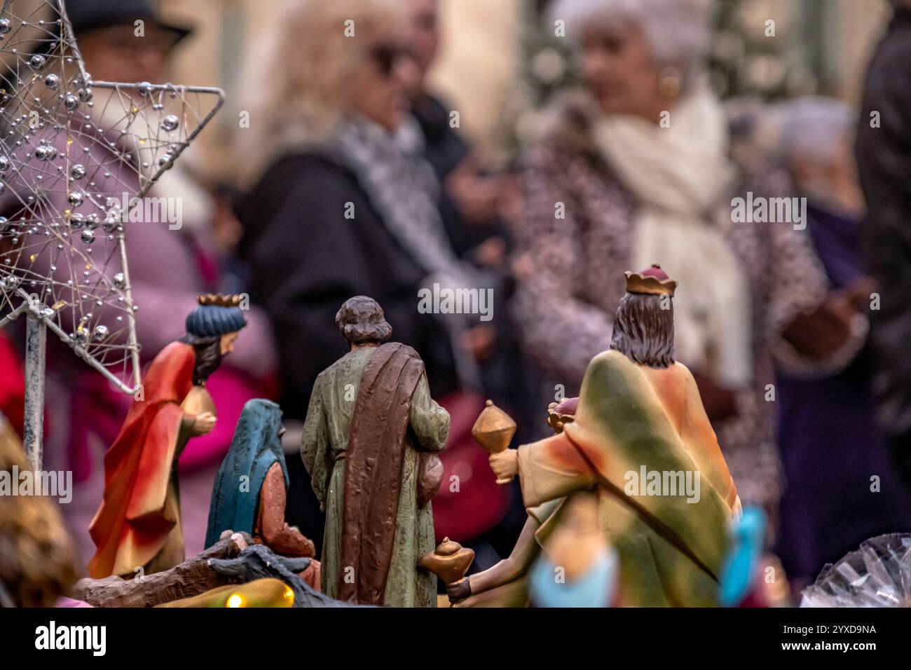 A nativity scene is seen installed on the protest set. Called by the ...