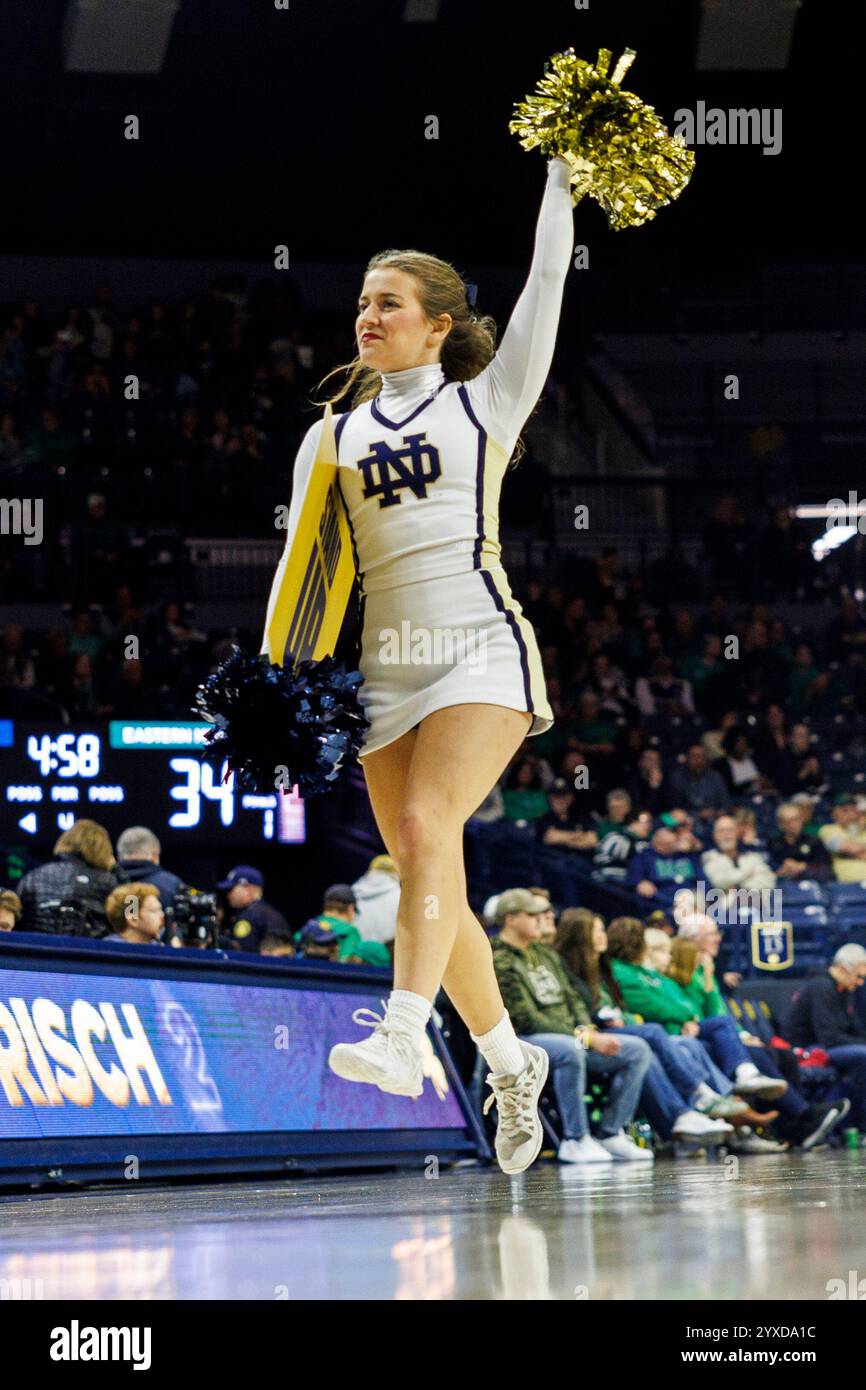 South Bend, Indiana, USA. 15th Dec, 2024. Notre Dame cheerleader ...