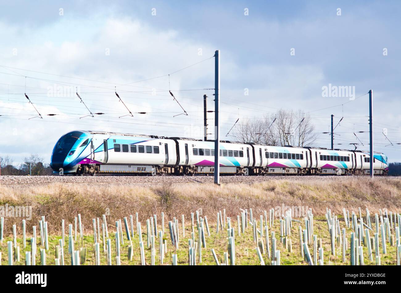 Transpennine Train at Shipton by Beningbrough, North Yorkshire, England ...